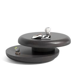 Pharao24.de Designercouchtisch Sofatisch in runder Form - Schwarz