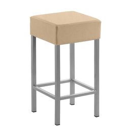 Pharao24.de K&uuml;chenhocker mit Vierfu&szlig;gestell aus Metall quadratischer Form