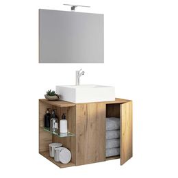Pharao24.de Badm&ouml;belset mit Waschbecken in modernem Design die Wandmontage (zweiteilig)