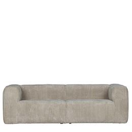 Pharao24.de Breitcord Couch in Beigegrau 66 cm Sitztiefe