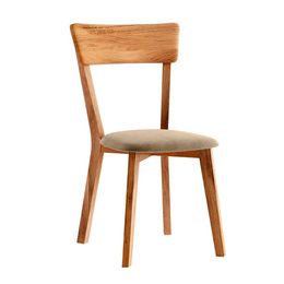 Pharao24.de Holz Stuhl Esstisch in Wildeichefarben und Beige modernes Design