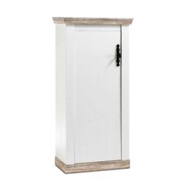 Pharao24.de Schmaler Schrank in Pinie Wei&szlig; Landhausstil