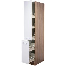 Apothekerschrank Flex-Well "Samoa", wei&szlig; (wei&szlig;, sonoma eiche), B:30cm H:200cm T:57cm, Holzwerkstoff, Schr&auml;nke, Apothekerschrank, (B x H x T) 30 x 200 x 57 cm, mit 5 Ablagen