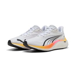 Laufschuh Puma "ELECTRIFY NITRO 4 WN", Damen, Gr. 38,5, Puma wei&szlig;, sun stream, poison pink, Textil, Schuhe Laufschuh, mit atmungsaktivem Mesh-Obermaterial, mit herausnehmbarer Innensohle