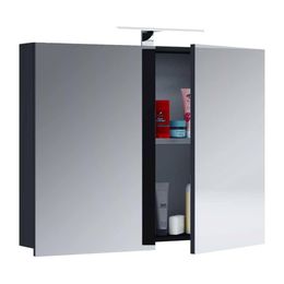 Pharao24.de Badezimmer Spiegelschrank g&uuml;nstig in Schwarz die Wandmontage