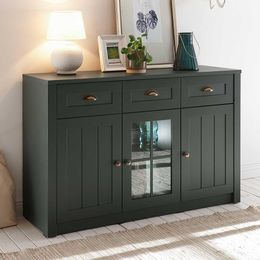 Pharao24.de Wohnzimmer Sideboard in Dunkelgr&uuml;n Landhaus Design
