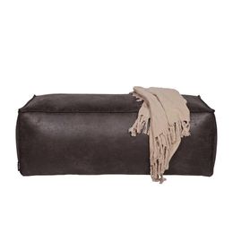Pharao24.de Sitzpouf aus Recyclingleder Schwarz 120 cm