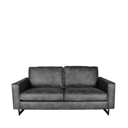 Pharao24.de Loungesofa in Grau Microfaser Armlehnen