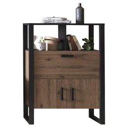 Pharao24.de Moderner Barschrank 134 cm hoch Klappe