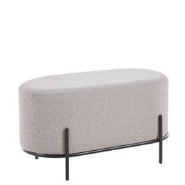 Pharao24.de Couchhocker Boucle Taupe 80 cm breit - 42 cm hoch ovaler Form