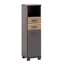Pharao24.de Badezimmer Schrank Bad Beistellschrank in Anthrazit mit einem offenen Fach