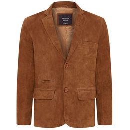 Herren Slim Fit Italienischer Blazer aus Ziegenwildleder in Hellbraun - Somero