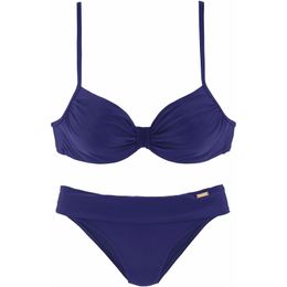 Lascana Damen B&uuml;gel-Bikini, blau, Gr&ouml;&szlig;e 38E