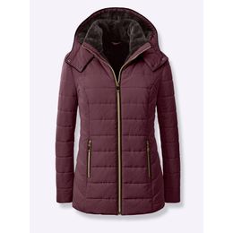 WITT Damen Steppjacke mit Teddy-Fleece innen, burgund, Gr&ouml;&szlig;e 40
