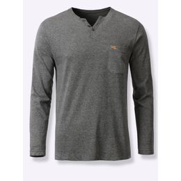 w&auml;schepur men Herren Schlafanzug-Shirt, grau-meliert, Gr&ouml;&szlig;e 48/50