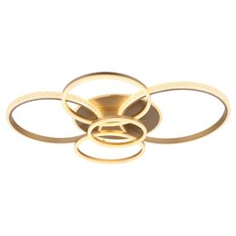 Globo LIGHTING Deckenleuchte "LORELEI", champagnerfarben matt, H: 12cm, 1 Stk., Leuchten, Deckenlampe Wohnzimmer-Leuchte Schlafzimmer-Leuchte Flur K&uuml;che, Deckenleuchte