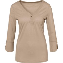 Lascana Damen Blusenshirt, beige, Gr&ouml;&szlig;e 32/34