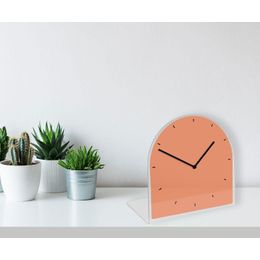 Tischuhr queence "Helene", orange, Tischuhren, Tisch, Uhr, modern, ger&auml;uschlos