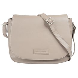 Umh&auml;ngetasche Bruno Banani, Damen, Gr. B/H/T: 28cm x 22cm x 9cm onesize, beige, Leder, leicht gl&auml;nzend, unifarben, Taschen Umh&auml;ngetasche, echt Leder