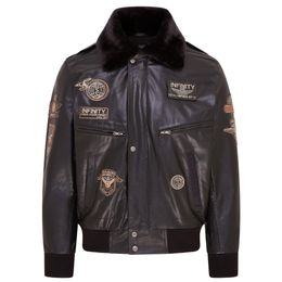 Bomberjacke der US Air Force aus schwarzem Leder f&uuml;r Herren &ndash; Lieksa