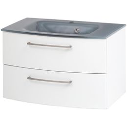 Waschtisch Welltime "Windau", wei&szlig; (matt wei&szlig;, matt wei&szlig;), B:80cm H:56cm T:47cm, Waschtische, Waschtisch, Breite 80 cm, mit Soft-Close Funktion