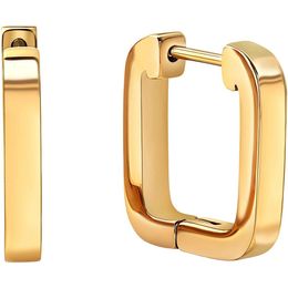 Paar Creolen Firetti "Schmuck Geschenk Ohrschmuck Ohrringe", gold (gelbgoldfarben), Ohrringe, Damen, Edelstahl