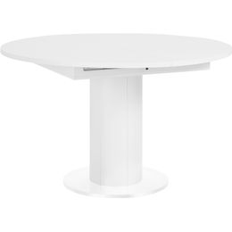 M&auml;usbacher Esstisch M&Auml;USBACHER, wei&szlig; (tischplatte: wei&szlig; matt lack), B:130cm H:78cm T:130cm, Tische, Esstisch, rund, Untergestell S&auml;ule