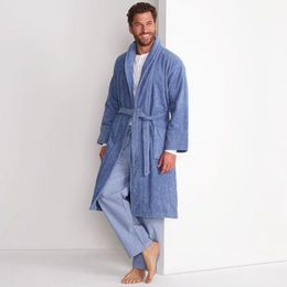 LANDS' END Bademantel aus t&uuml;rkischem Frottee, Herren,  Blau, Baumwolle, by Lands' End