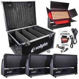 EVOLIGHTS 4x 60x10W RGBW LED Wallwasher + Case