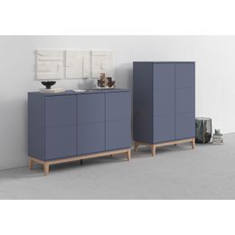 Highboard OTTO HOME "Maryd", grau (grau, wotan eiche), B:80cm H:121cm T:41cm, Holzwerkstoff, MDF, Sideboards, Highboard, Hochkommode mit Untergestell in Holzoptik