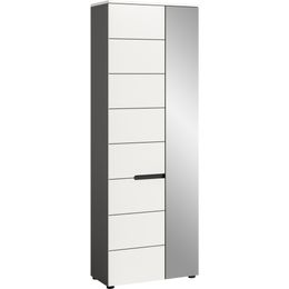 Garderobenschrank Home Affaire "REHAT, TOPSELLER, H&ouml;he 190cm, 2 T&uuml;ren, 6 F&auml;cher, 1 Kleiderstange", grau (basalt grau, wei&szlig;), B:65cm H:190cm T:37cm, FSC-zertifizierter Holzwerkstoff, Schr&auml;nke, Garderobenschrank, Garderobe, Flurschrank, Dielenschrank, Kleiderschrank, Garderobenm&ouml;bel
