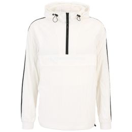 Trainingsjacke Urban Classics "Urban Classics Herren Crinkle Nylon Pull Over Jacket", Herren, Gr. M, wei&szlig;, schwarz, 100% Polyamid, unifarben, normal, ohne Ausschnitt, Jacken Trainingsjacke
