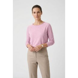 Langarmshirt RICHROYAL "2409 O HJ LS", Damen, Gr. XL, rosa (soft orchid), Single Jersey, Obermaterial: 100% Baumwolle, Rundhals, Shirts Langarmshirt, mit offener Ausschnittkante und Saum