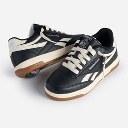Sneaker Heelys "Reebok Club C", M&auml;dchen, Gr. 36,5, schwarz, wei&szlig;, Synthetik, Schuhe Sneaker, f&uuml;r Kinder und Jugendliche, mit Schn&uuml;rung