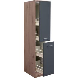 Apothekerschrank Flex-Well "Morena", grau (basaltgrau, san remo eiche), B:30cm H:161cm T:60cm, Holzwerkstoff, Schr&auml;nke, Apothekerschrank, (B x H x T) 30 x 161 x 60 cm, mit 4 Ablagen