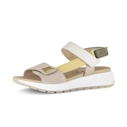 Plateausandaletten Gabor "Plateau Sandale", Damen, Gr. 36, beige, Schuhe
