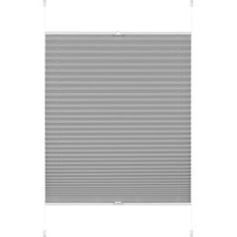 Plissee Gardinia "EASYFIX Greta" Gr. 4, grau (steinfarben), B:80cm H:130cm, Obermaterial: 100% Polyester, Plissees, inkl. dezenter Abdeckleiste (Staubschutz)