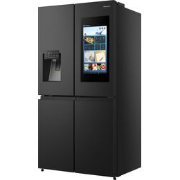HISENSE Multi Door "RQ760N4IFE", Energieeffizienz: E (A-G), silber (schwarz), B:91,4cm H:178,5cm T:72,5cm, K&uuml;hlschr&auml;nke, Total No Frost