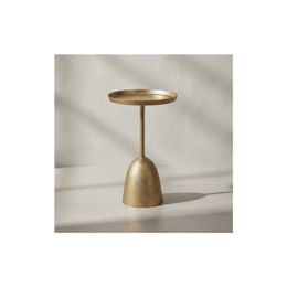 KADIMA DESIGN Runder Beistelltisch in Mattgold, lackiertes Aluminium, 33x33x53 cm