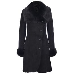 Damenmantel aus Wildleder-Merino-Lammfell mit Toscana-Kragen &ndash; Hanoi