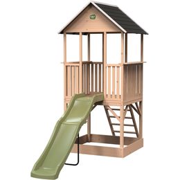 Spielhaus EXIT "Panorama 500", transparent (nat&uuml;rlich), Spielh&auml;user, KinderB:305,5cm H:230cm T:120cm, Holz, Spielhaus, mit Rutsche und Sandkasten, B:305,5cm H:230cm T:120cm