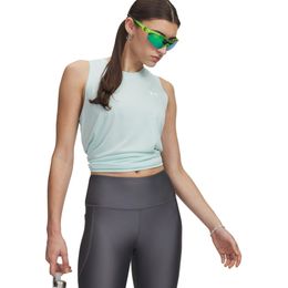 Tanktop Under Armour "TECH TANK SOLID", Damen, Gr. M, blau (refresh mint,, wei&szlig;), Obermaterial: 100% Polyester, Tops Tanktop, &auml;rmelloser Schnitt, f&uuml;r Sportmode und aktive Freizeit