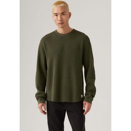 Levi's Langarmshirt LEVI'S, Herren, Gr. XL, gr&uuml;n (garment dye duffel bag), Feinripp, Obermaterial: 100% Baumwolle, loose fit normal, Rundhals, B&uuml;ndchen, Shirts Langarmshirt, Waffelstruktur