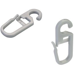 Faltenclip Liedeco Gr. 1, silber (silberfarben), H:3,2cm &Oslash;:0,62cm, Metall, Gardinenbefestigungen, Faltenlegehaken, f&uuml;r Gardinenringe