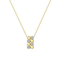Kette mit Anh&auml;nger Vivance "925 Sterling Silber vergoldet und rhodiniert Zirkonia", gelb, Halsketten, Damen, 45cm, Silber 925 (Sterlingsilber), L: 45 B: 10mm, gl&auml;nzend, B:10mm