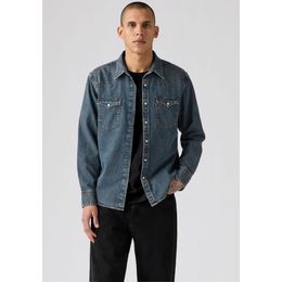 Levi's Jeanshemd LEVI'S "LE BARSTOW WESTERN STAND", Herren, Gr. M, N-Gr, freeport braun weft, Web, Obermaterial: 100% Baumwolle, normal, Hemden Jeanshemd, mit Brusttaschen