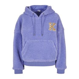 Kapuzensweatshirt Karl Kani "Karl Kani Damen KW224-030-2KK Retro Patch OS Teddy Hoodie", Damen, Gr. XS, blau (lila), 100% Polyester, Sweatshirts