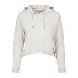 Sweatshirt Urban Classics "Urban Classics Damen Ladies Cropped Terry Hoody", Damen, Gr. XL, sanftes wei&szlig; melange, 100% Baumwolle, unifarben, Sweatshirts Sweatshirt