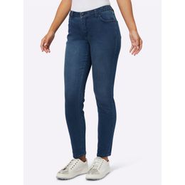 WITT Damen 5-Pocket-Jeans im hochwertigen Material-Mix, blue-stone-washed, Gr&ouml;&szlig;e 38