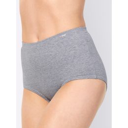 w&auml;schepur w&auml;schepur Damen Taillenslip aus Single-Jersey, 2x wei&szlig; + 2x grau-meliert, Gr&ouml;&szlig;e 38